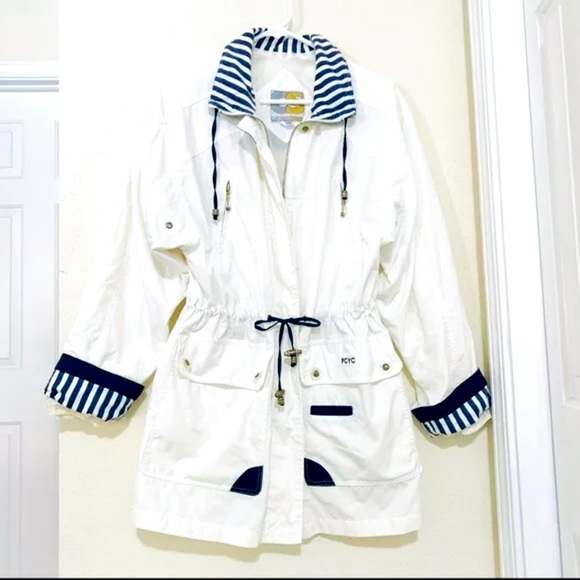 Current Seen | Jackets & Coats | Vintage Currentseen Nautical White And ...